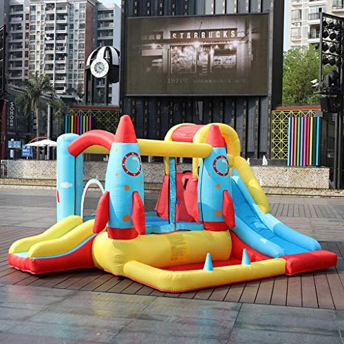 Children's Inflatable Castle Rocket Jumping Bed Indoor and Outdoor Children's Trampoline Household Playground Toys