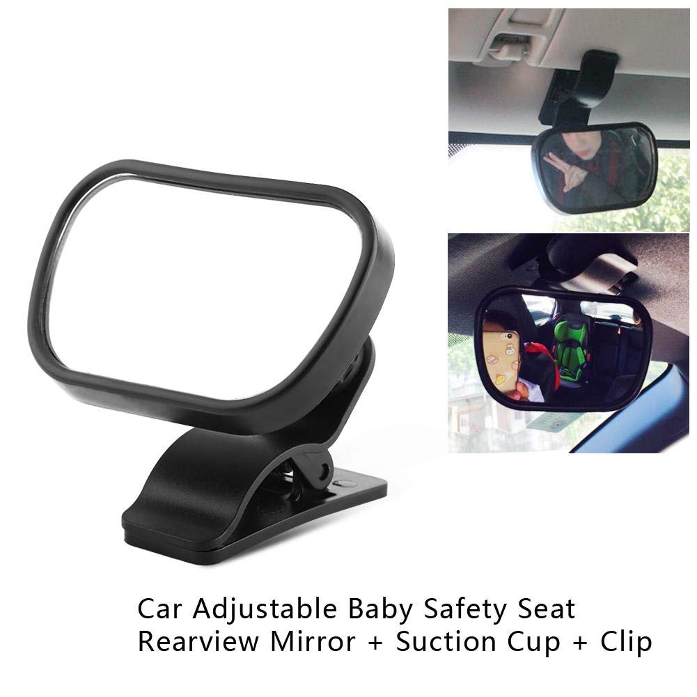 KIMISS Car sideRear View Mirror 360 Adjustable Car Rear Baby Mirror Seat Rear View Safety Mirror With Suction Cup Clip Black