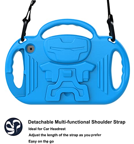LTROP Kindle Fire 7 Tablet Case, Fire 7 2019/2017 Case for Kids - Light Weight Handle Stand Shoulder Strap Child-Proof Case for Fire 7-inch Display Tablet (9th Generation & 7th Gen) - Blue