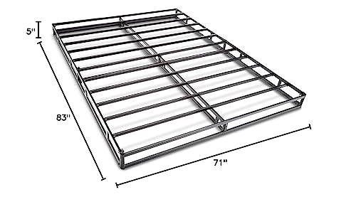 Amazon Basics Smart Box Spring Bed Base, 5 Inch Mattress Foundation, Tool-Free Easy Assembly, California King, White