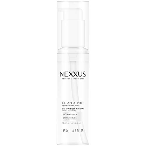 Nexxus Clean & Pure 5 in 1 Invisible Oil for Frizzy Hair, Nourishing Detox Paraben & Dye Free, 3.3 Fl Oz
