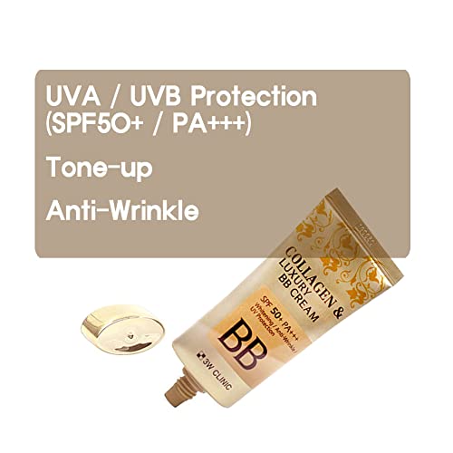 3W CLINIC Collagen & Luxury Gold BB Cream 1.69Oz SPF50+/PA+++ Wrinkle Care