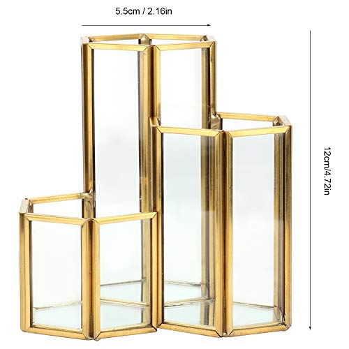 Makeup Brush Holder, with Non Slip Bottom Elegant Design Gold Glass Stationery Organizer, for Home Decor Desk Dresser for Office Decor
