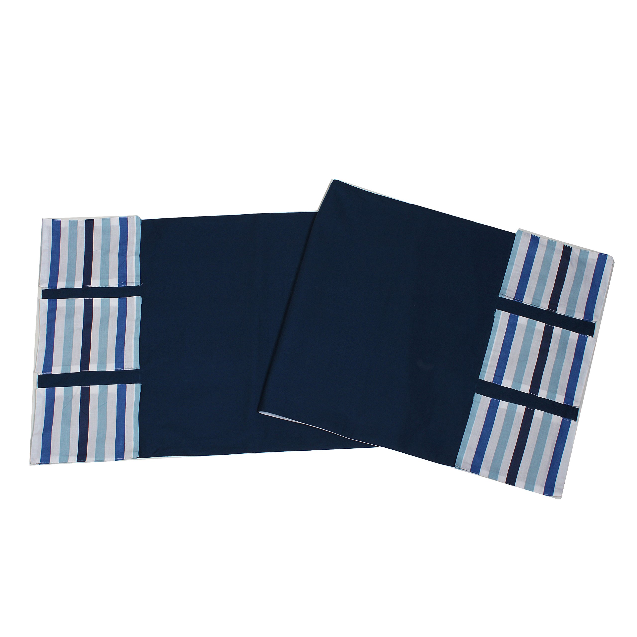 Bacati - Mix N Match Ikat Zigzag/Chevron Nursery Storage (Changing Table Storage Runner, Blue Stripes)