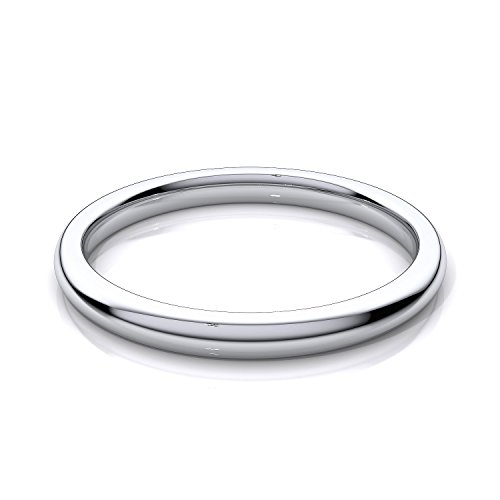 2mm Sterling Silver High Polish Plain Dome Tarnish Resistant Comfort Fit Wedding Band Ring Sizes 5-12 (7)