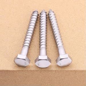 3/8 x 4-1/2" (8 pcs) Hex Lag Screws, 304 Stainless Steel 18/8, Hexagon Head Lag Bolts, Hex Head Wood Screws
