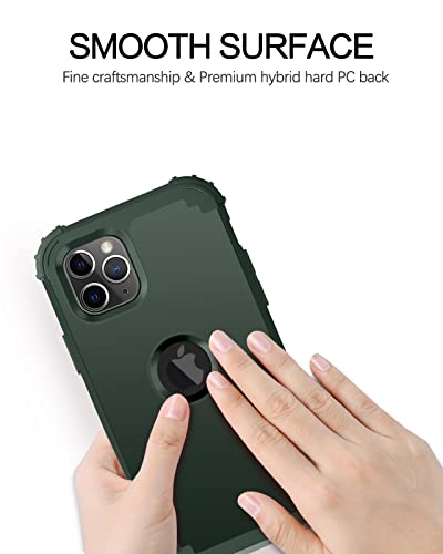 BENTOBEN Compatible with iPhone 11 Pro Max Case, Heavy Duty Rugged Shockproof 3 in 1 Hybrid Hard PC Soft Rubber Bumper Anti Slip Phone Cover for iPhone 11 Pro Max 6.5", Midnight Green