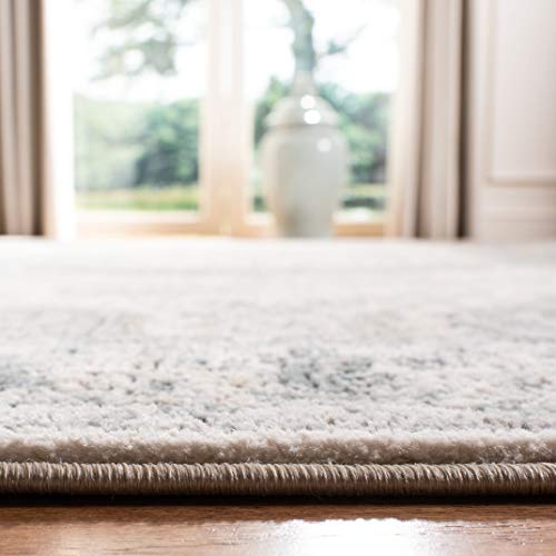 Safavieh Oregon Collection 3' x 5' Ivory/Grey ORE867A Oriental Distressed Non-Shedding Area Rug