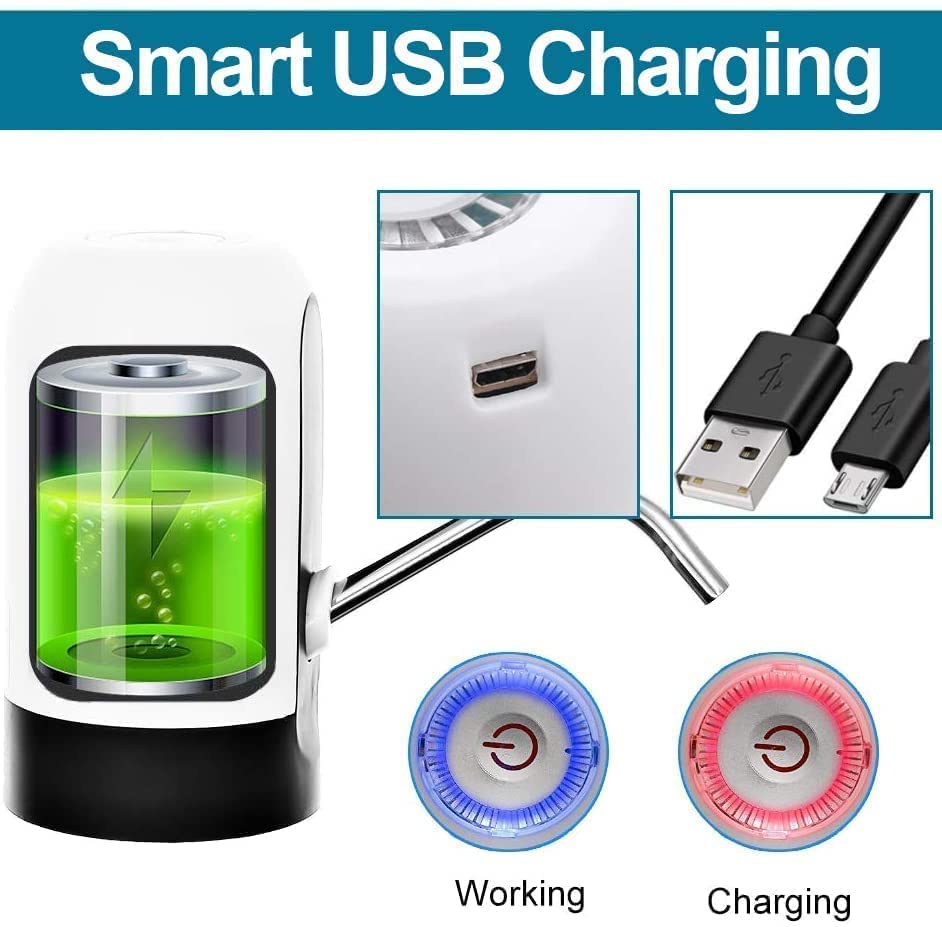 5 Gallon Water Dispenser-Electric Drinking Water Pump Portable Water Dispenser USB Charging Water Bottle Pump for 5 Gallon Bottle -Hushtong