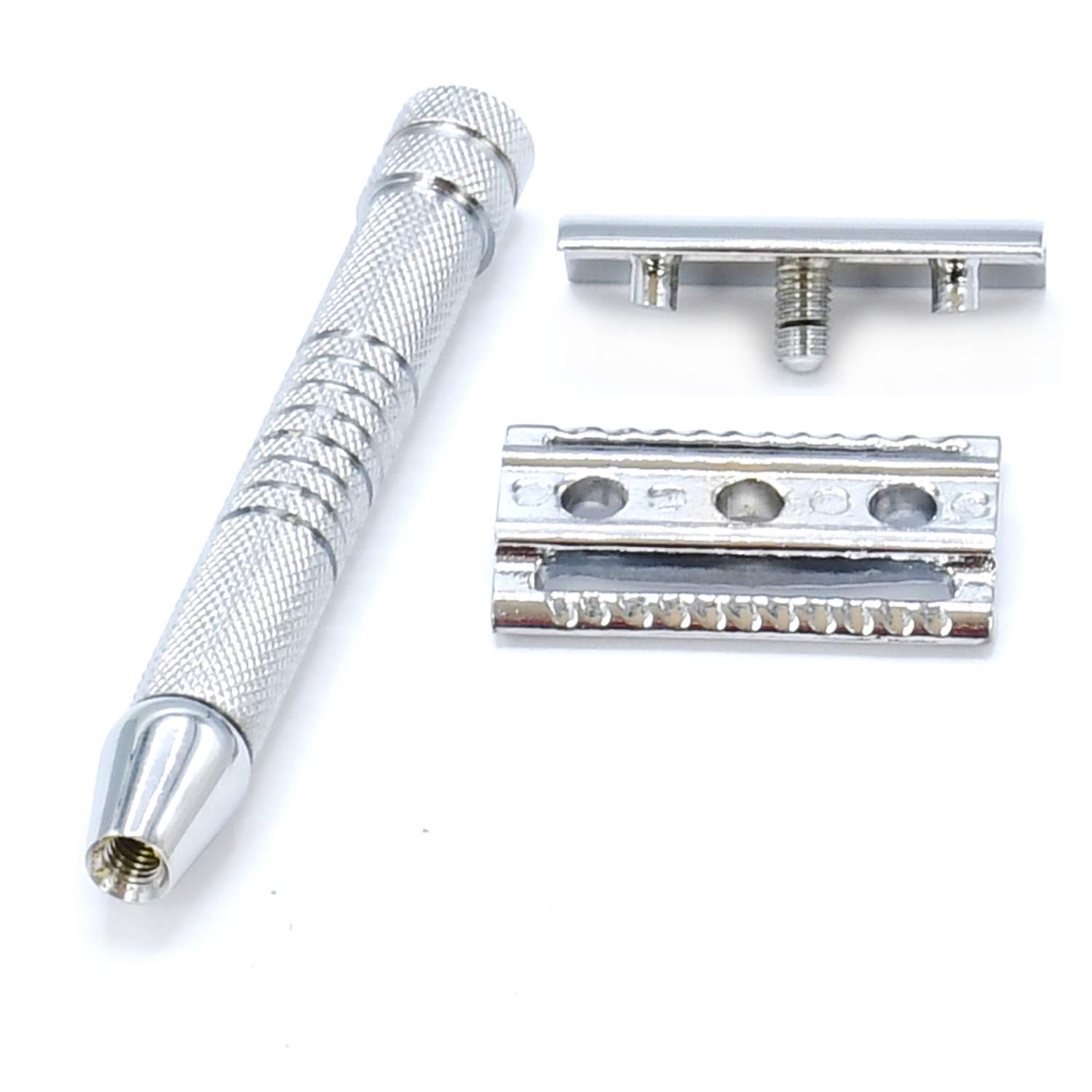 OdontoMed2011® Safety Razor Double Edge Stainless Steel Blades Manual Shaving Razor with 5 Pcs Double Edge Razor Blades BTS-326