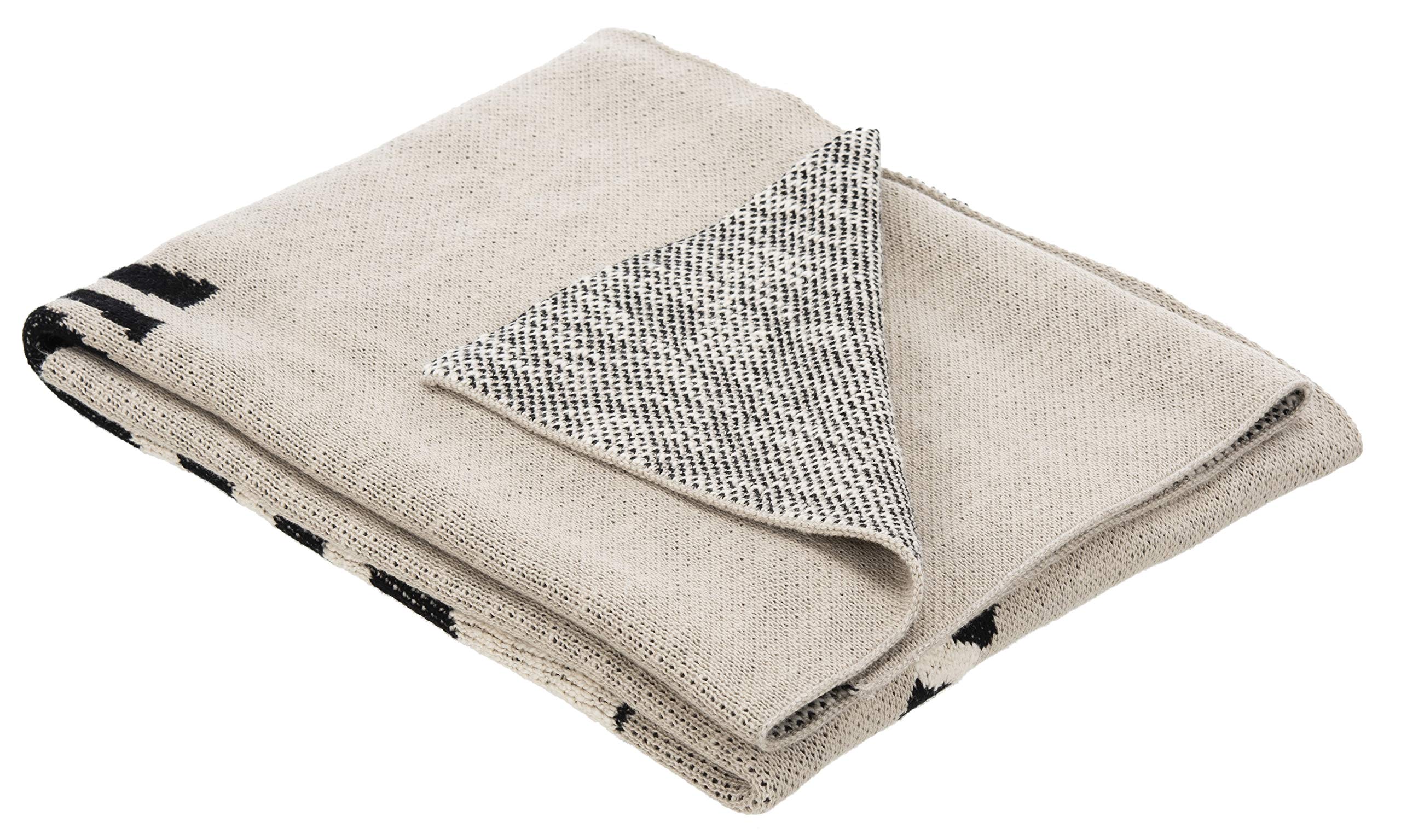 SAFAVIEH Baby Collection Zazu Zebra 32" x 40" Cotton Throw Blanket, Grey/Natural/Black