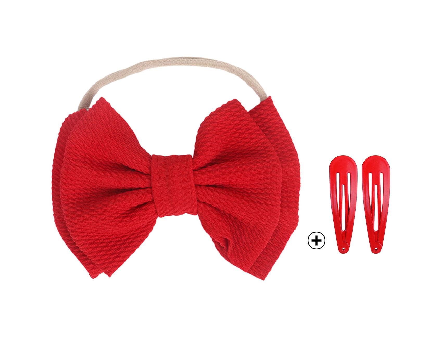 Kewl Fashion Baby Girl's Toddler 5 Inch Soft Bow-knot Nylon Hairband Headband Headdress (Red)