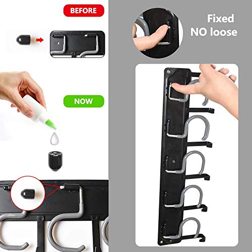 YueTong All Metal Garden Tool Organizer,Adjustable Garage Wall Organizers and Storage,Heavy Duty Wall Mount Holder with Hooks for Broom,Rake,Mop,Shovel.(1 Pack)