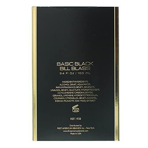 Bill Blass Eau De Cologne, Basic Black, 3.4 Ounce
