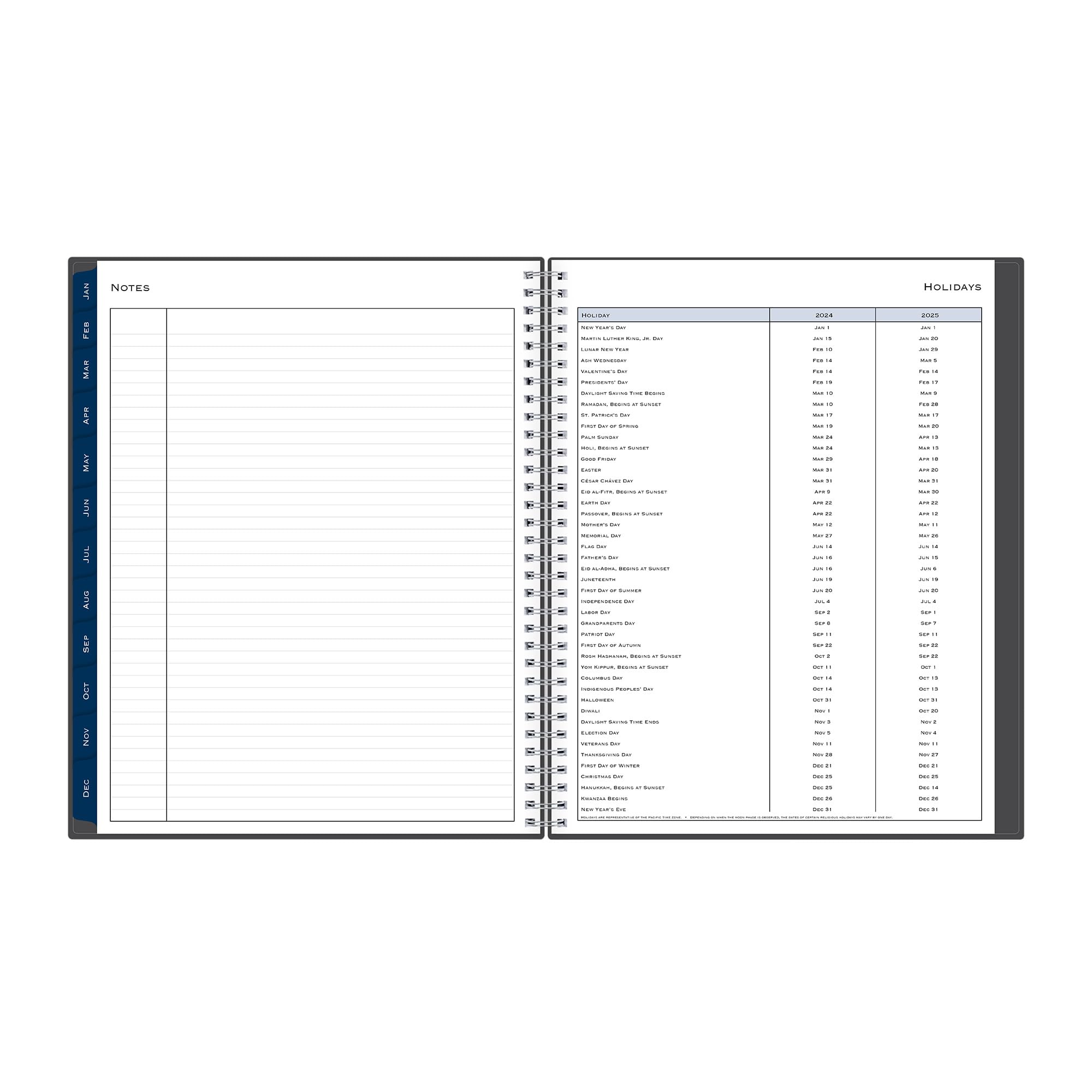 2024 Blue Sky™ Passages Weekly/Monthly Planning Calendar, 8-1/2" x 11", Charcoal Gray, January to December 2024, 100008