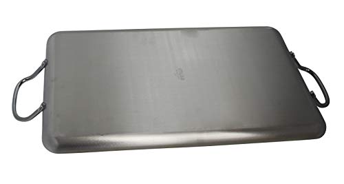 Imusa USA Nonstick Stovetop Double Burner Griddle with Metal Handles, 17-Inch, Black