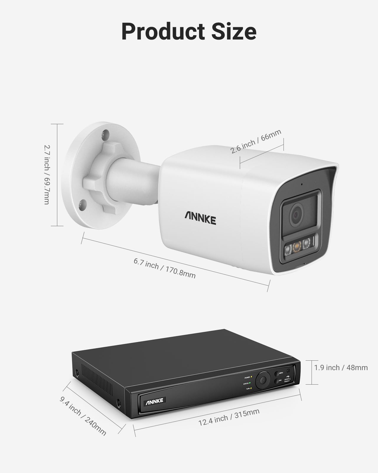 ANNKE 16CH 4K PoE Security Camera System with AI Motion Detection, 12MP H.265+ NVR and 8X 4K/8MP Wired IP Cams, Built-in Mic, Spotlight Color Night Vision, IP67, Compatible with Alexa, 4TB HDD