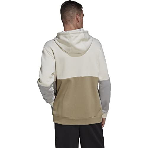 adidas Men's Essentials Colorblock Full Zip Hoodie, Alumina/Solid Grey, Small
