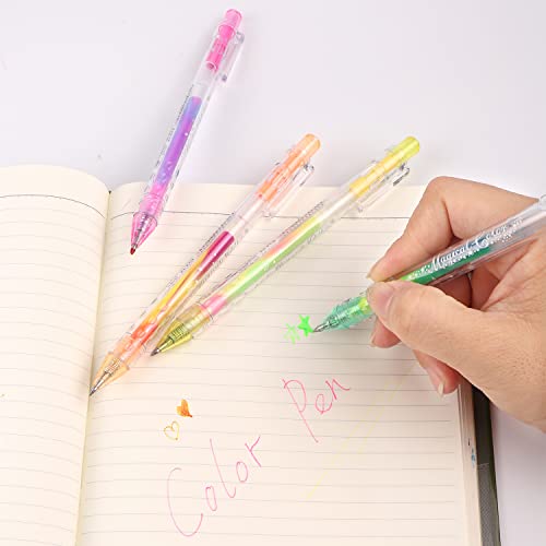 Mnixy Youkai Rainbow Color Gel Ink Rollerball Pen Retractable(5 pack)