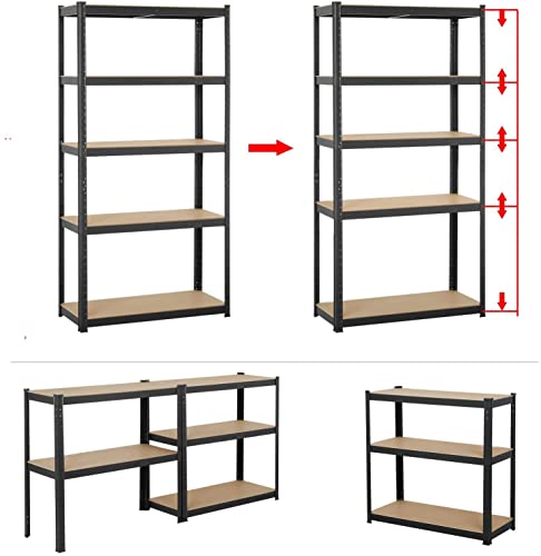 Garage Storage Shelves, 5-Tier Adjustable Metal Shelves for Storage, Shelving Unit Utility Rack Shelves for Warehouse Pantry Closet Kitchen, Organization Multipurpose Shelf, 29"L x 12" D x 66" H