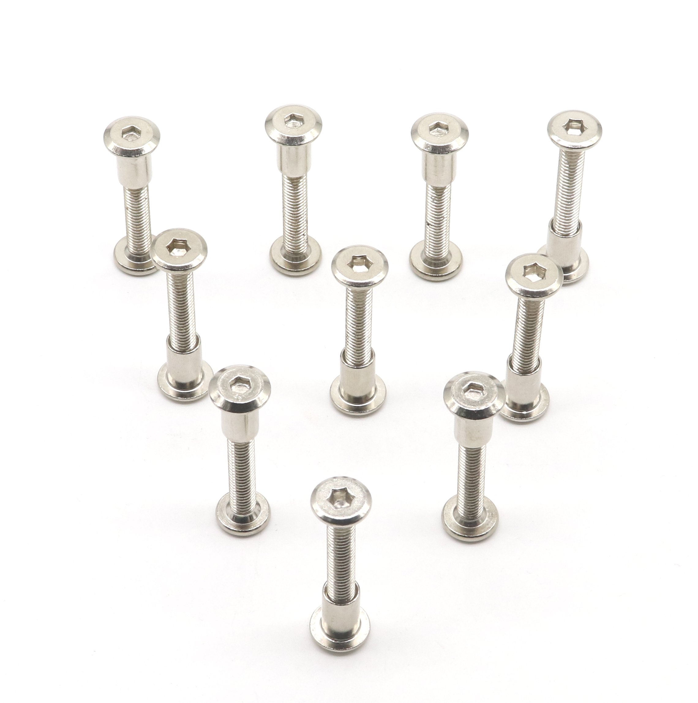 binifiMux 10-Pack M6-1.0 x 35mm Rivet Countersunk Hex Head Socket Cap Bolt and Barrel Nut for Furniture