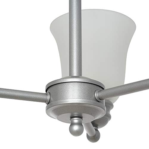 Amazon Brand โ Ravenna Home Classic 3 Light Semi-flush Mount Chandelier, Bulbs Included, 14.5"H, Silver