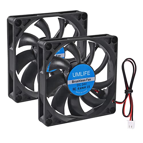 2PCS DC Coolng Fan 80x80x15mm 80mm 24V Dual Ball Bearing Brushless Case Cooler Fans for 3D Printer PC CPU Computer Case Fan Cooler