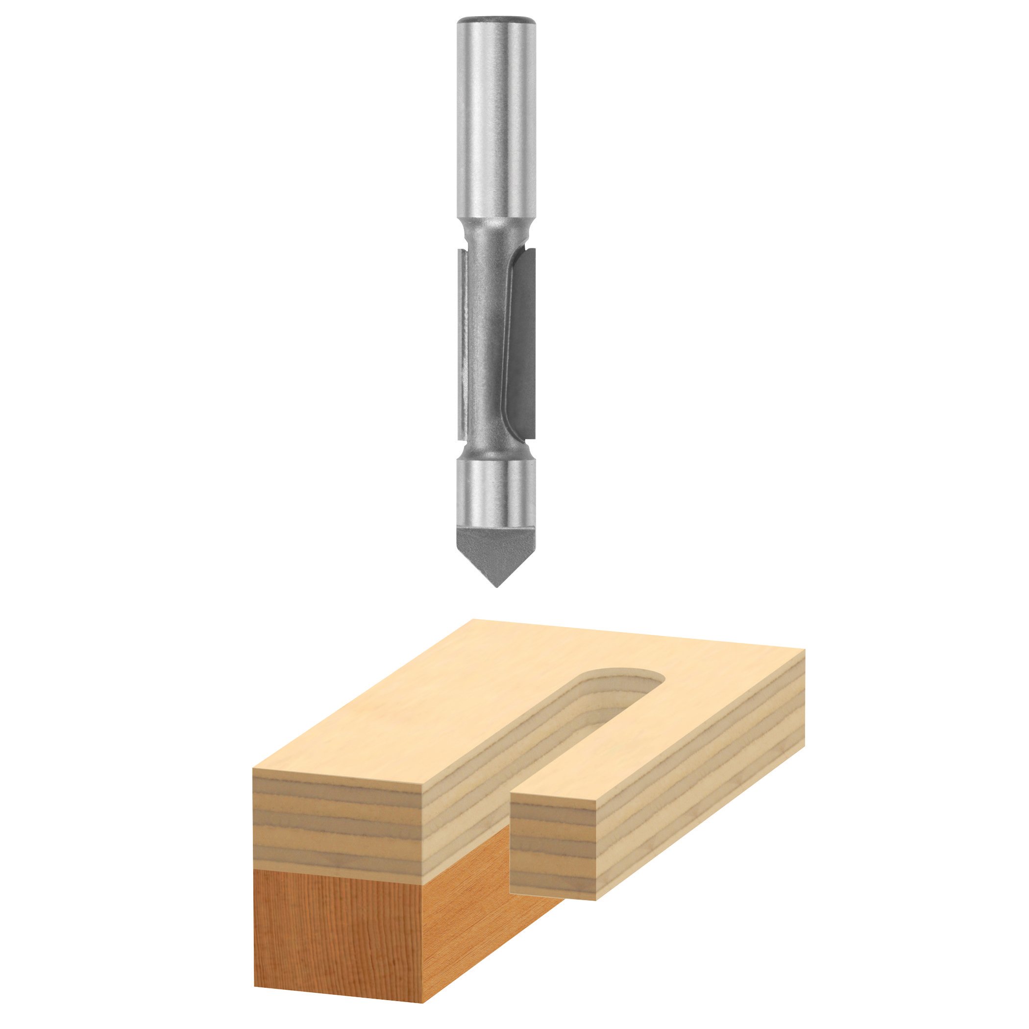 Bosch 85429M Panel Pilot Router Bit, Carbide Tip Drill Through Point 1/2" Shank