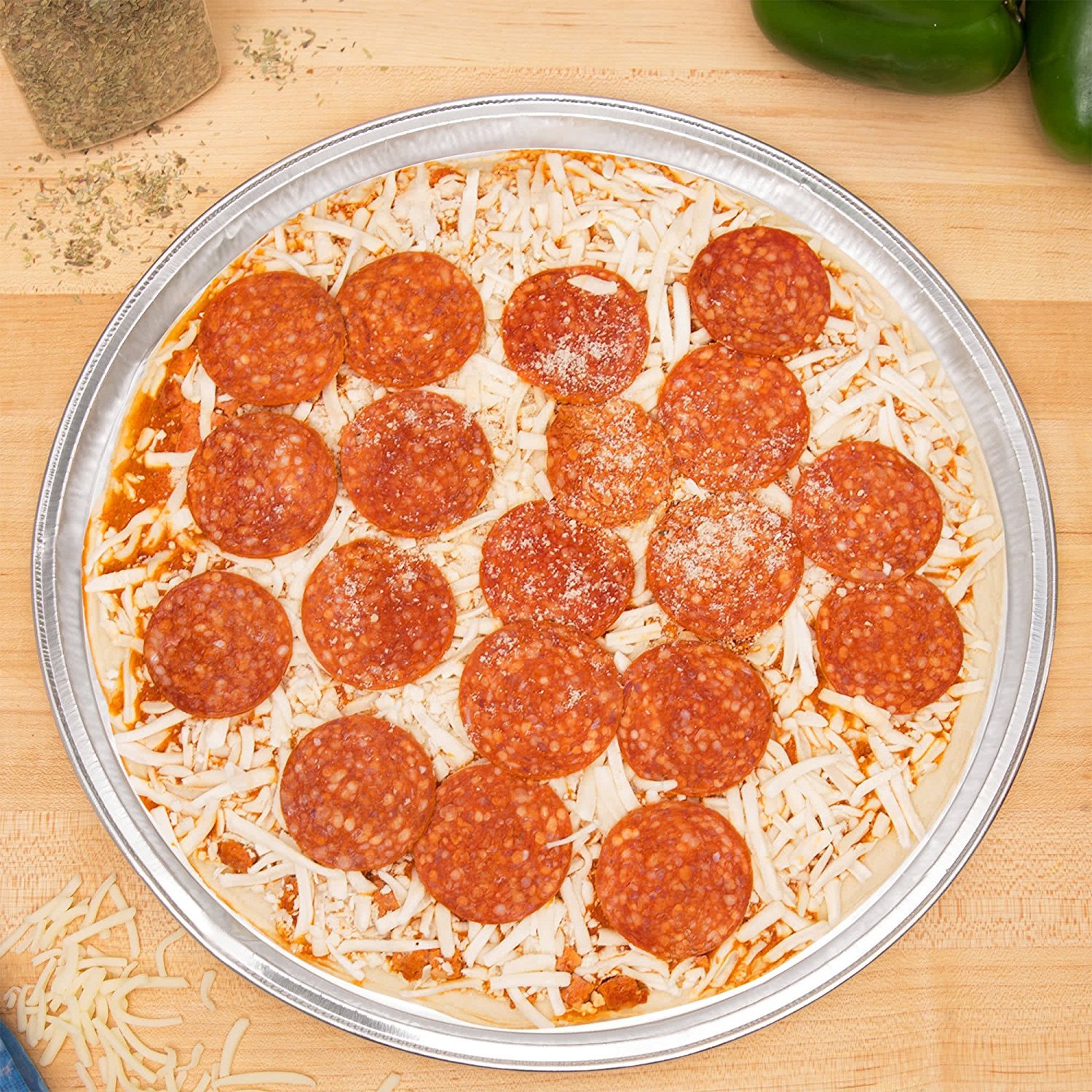 25-Pack, 11-Inch Round Flat Aluminum Foil Pan for Pizza, Large Cookie, or Pancakes 11" x 11" x .27" (LIGHTWEIGHT-USED FOR KEEPING SHAPE)
