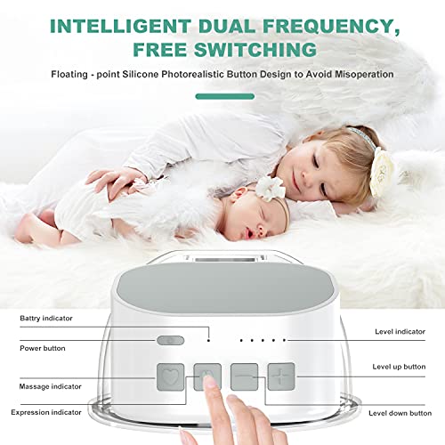 OMFMF Wearable Breast Pump,Quiet & Hands-Free,Portable,in-Bra Double Electric Breast Pump,Pain Free Strong Breastfeeding Pump Strong Suction 2 Pack(Gray)