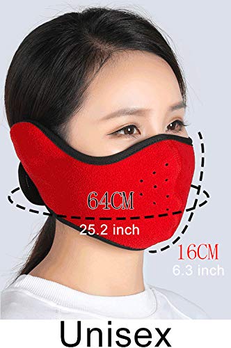 2PCS Half Face Mask Balaclava with Earflap for Men Women Gray-Black