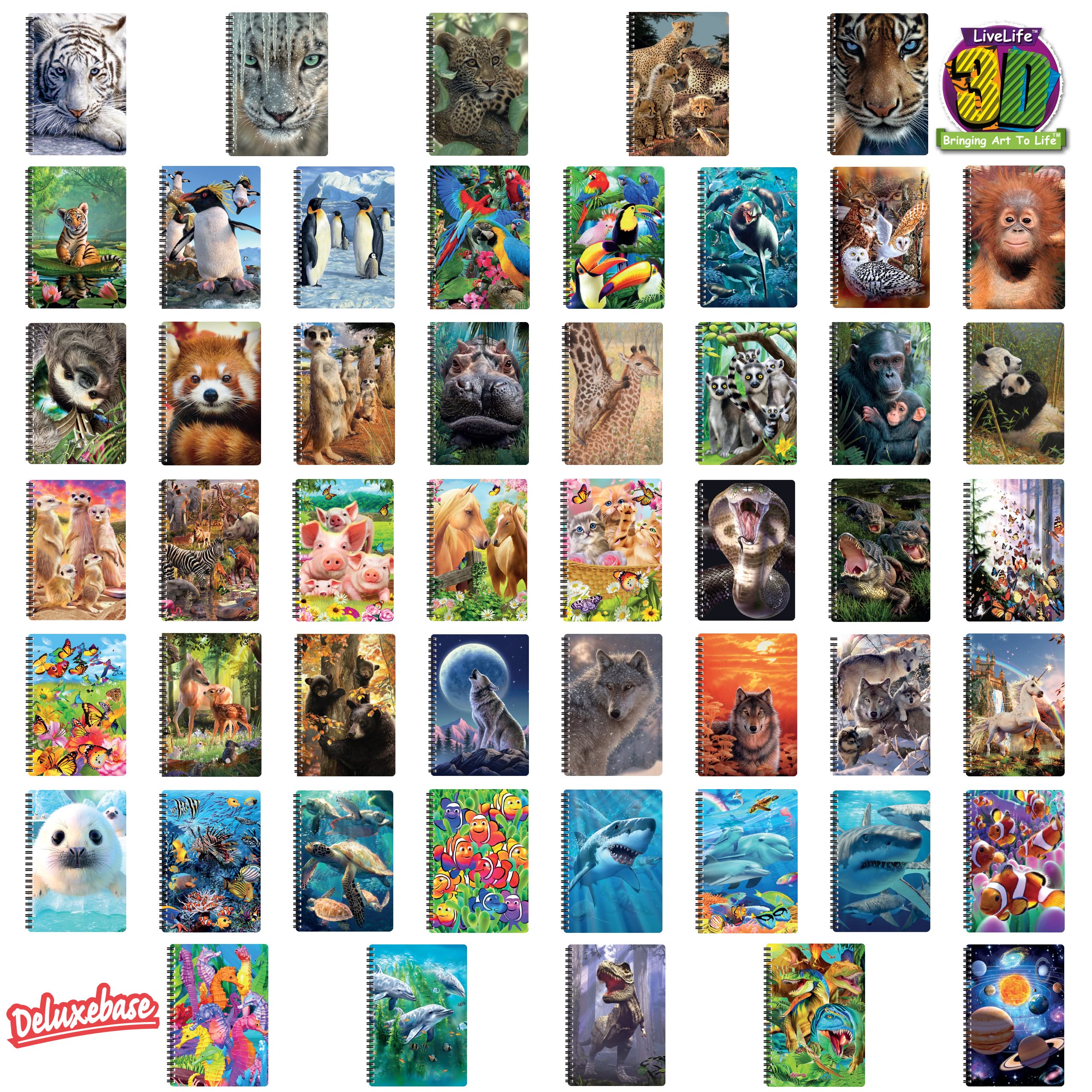 3D LiveLife Notebook - Blue Eyes from Deluxebase. 80 Page Lined Lenticular 3D Tiger Notebook. 8.5 x 5.5 in. Superb school or work stationery with artwork licensed from artist Collin Bogle