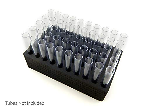 Polar Whale 5 Test Tube Racks Black Foam Storage Rack Organizer Stand Transport Holds 50 Tubes Each Fits up to 16mm Diameter Tubes