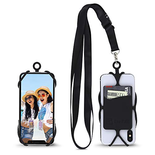 Gear Beast Universal Crossbody Pocket Cell Phone Lanyard Compatible with iPhone, Galaxy & Most Smartphones, Includes Phone Case Holder,Neck Strap Black