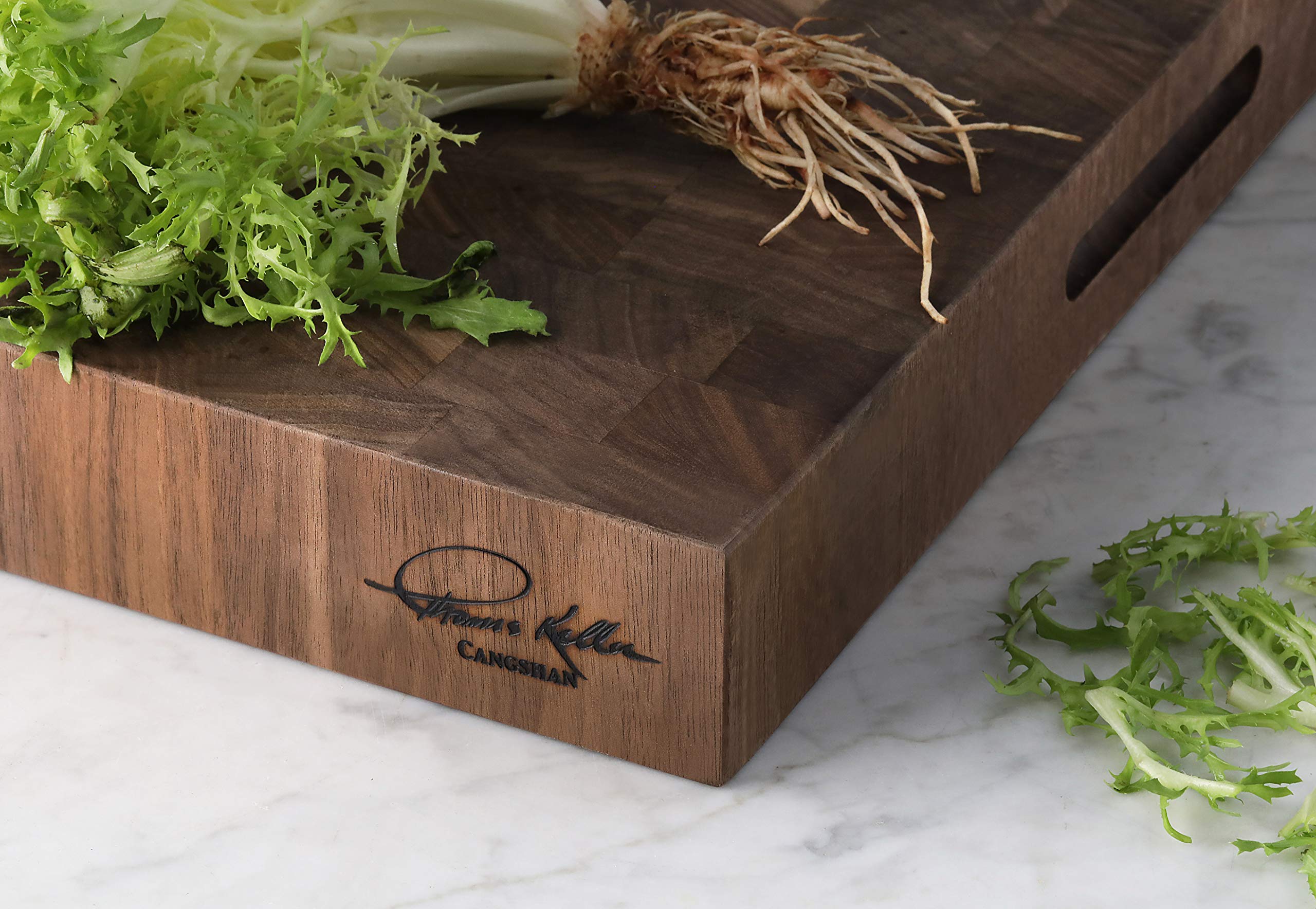 Cangshan | Thomas Keller Signature Collection Walnut End-Grain Cutting Board,16 x 22 x 2.0", Crafted in USA