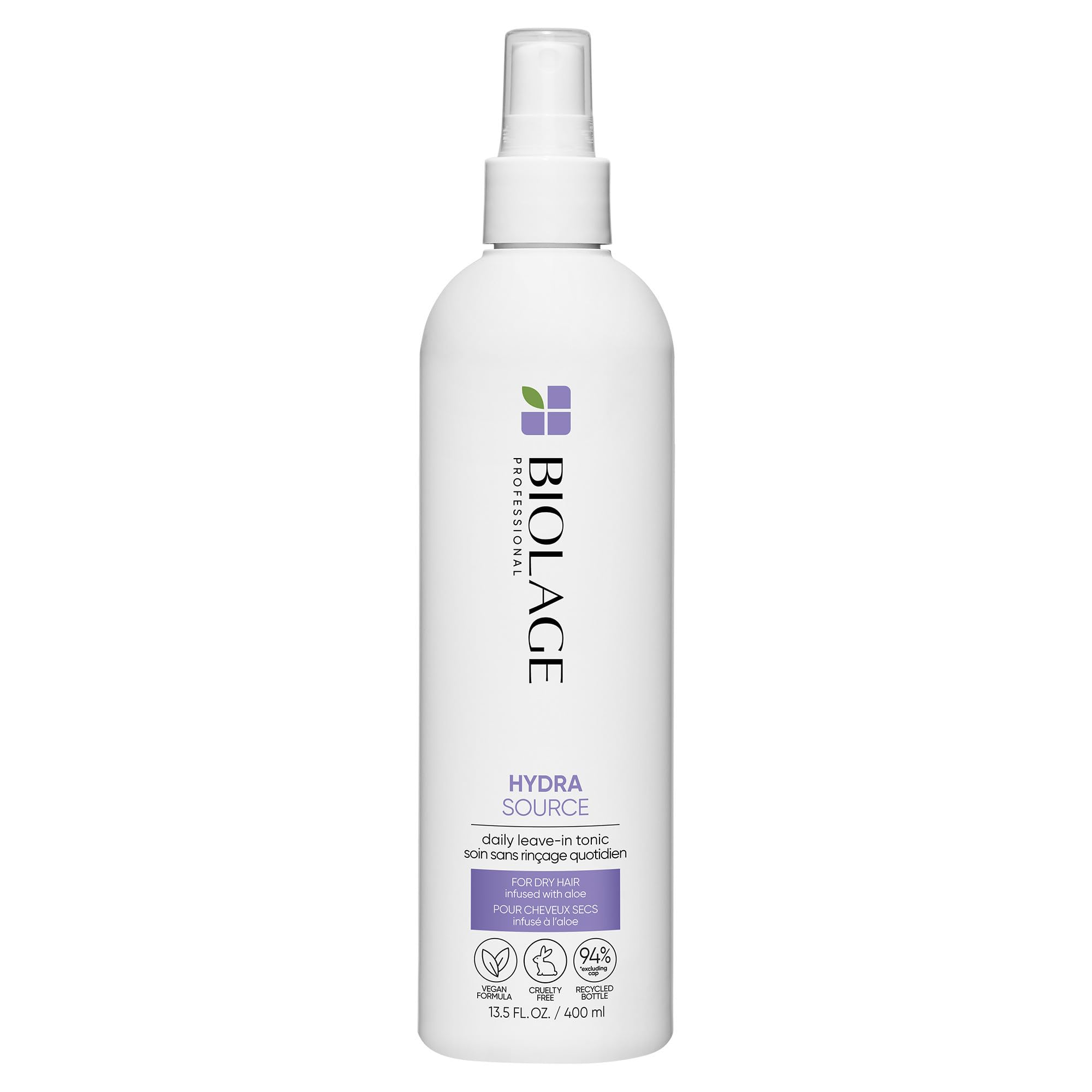 BIOLAGE Hydrasource Daily Leave-In Tonic For Dry Hair- Moisturizes, Renews Shine & Protects Hair From Environmental Damage, 13.5 Fl Oz
