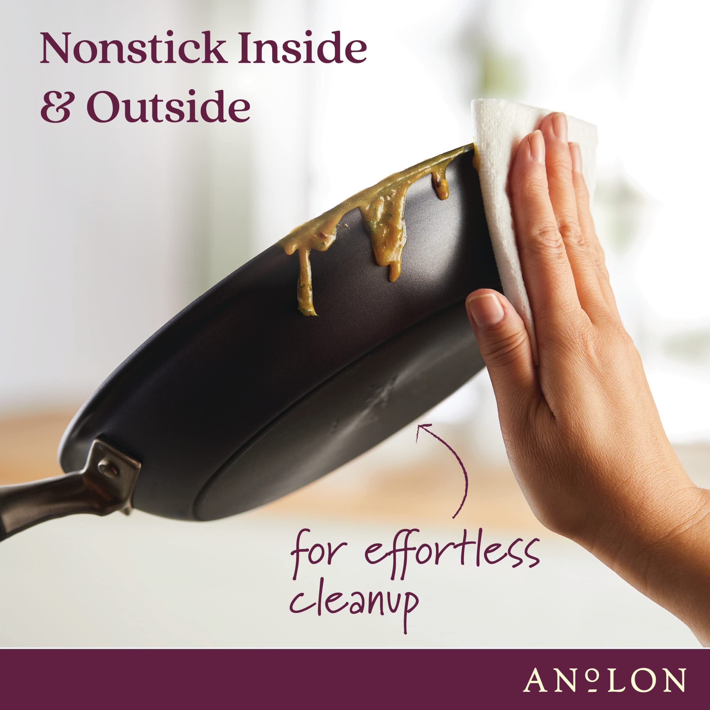 Anolon Advanced Home Hard Anodized Nonstick Sauté Pan with Helper Handle and Lid, 5 Quart - Moonstone