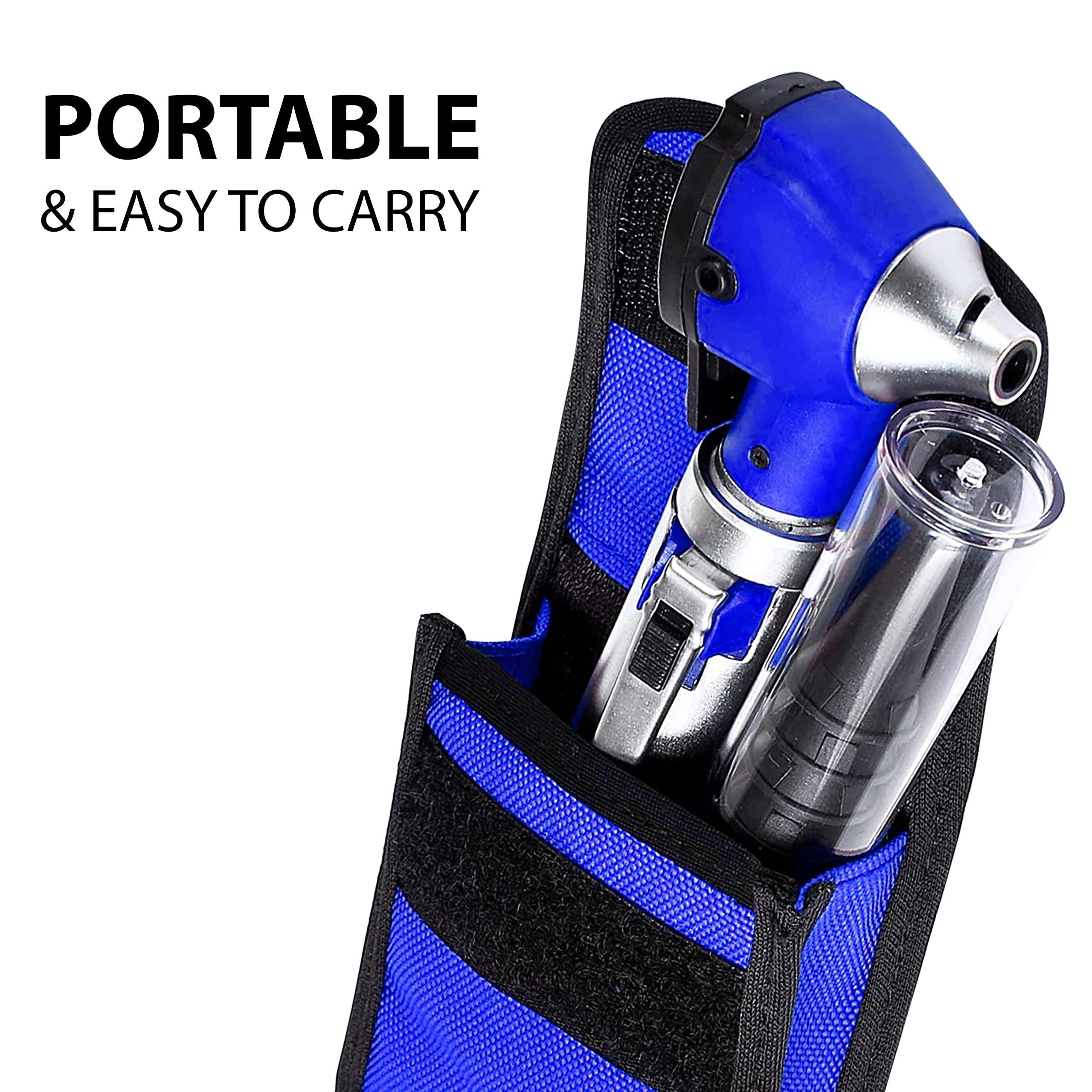 SURGICAL ONLINE Fiber Optic Mini Otoscope Rainbow Many Colors - Pocket Otoscope with Case ENT Diagnostic Set w/Extra Bulb Included (Blue)