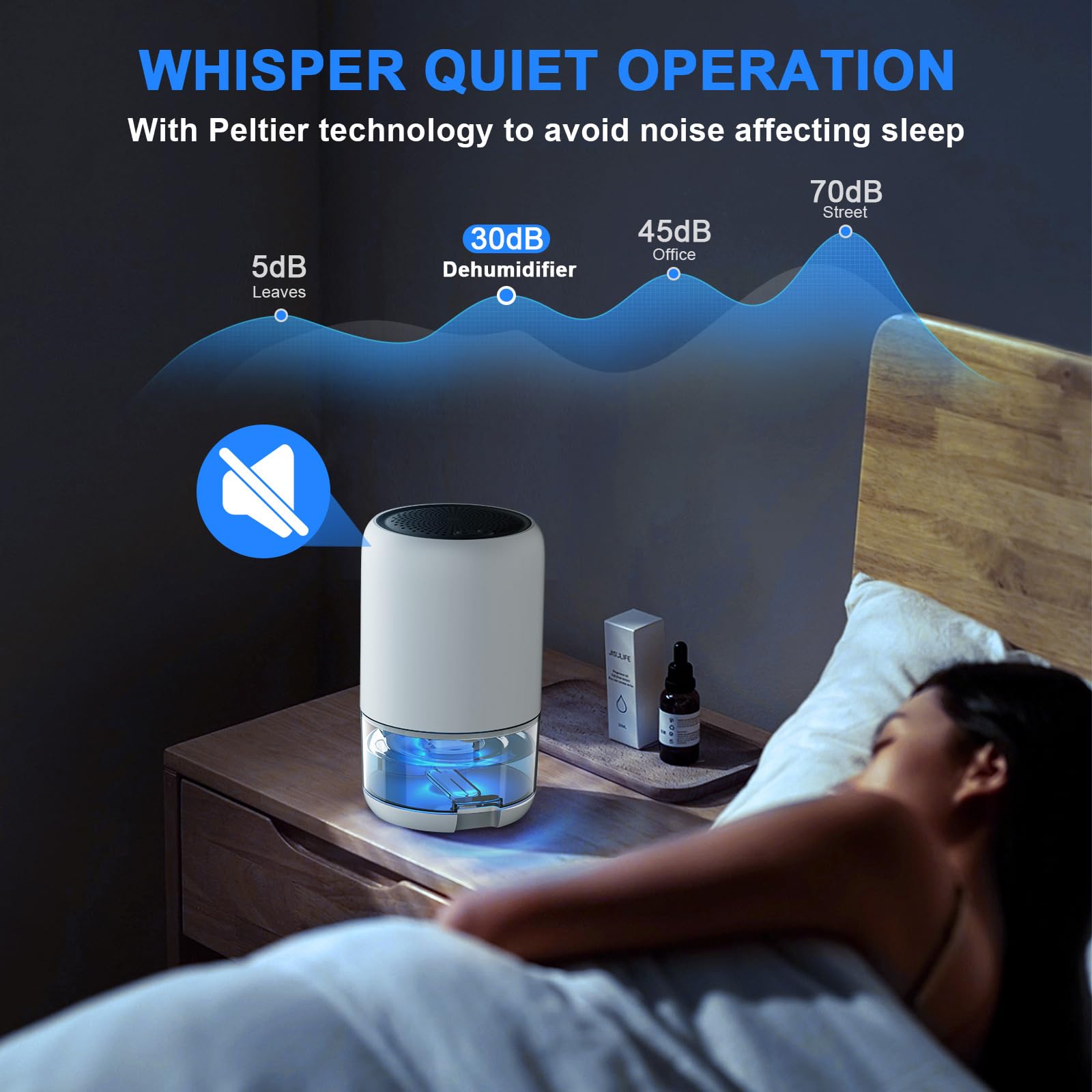 35 OZ Dehumidifiers for Home, Quiet Dehumidifier with Auto Shut Off, 7 Colors Light, Portable Small Dehumidifiers for Bathroom, RV