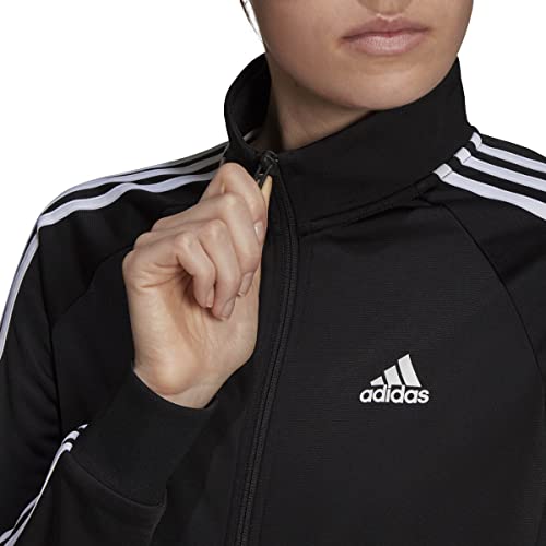 adidas Women's Essentials Warm-Up Slim 3-Stripes Track Top, Black, X-Large