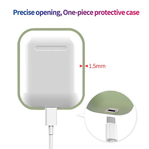 MAYCARI Cute Frog Case for AirPods 2&1 with Keychain,(Green) Animals Design Protective Soft TPU Cover Compatible with Apple AirPods Charging Case for Girls&Boys