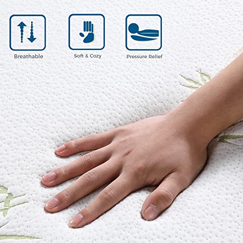 Inofia Folding Mattress, Memory Foam Tri-fold Mattress with Ultra Soft Bamboo Cover, Non-Slip Bottom & Breathable Mesh Sides - Full 6 Inches