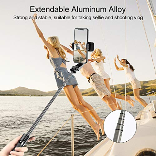 Selfie Stick Gimbal Stabilizer, UPXON 360° Rotation Tripod with Wireless Remote, Portable Phone Holder, Auto Balance 1-Axis Gimbal for Smartphones Tiktok Vlog Youtuber Live Video Record