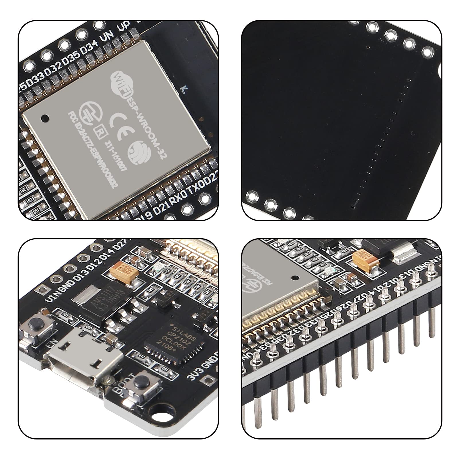 6pcs ESP32 ESP-WROOM-32 30Pin ESP-32S Development Board 2.4 GHz Dual Core WiFi Bluetooth Wireless Board Module Microcontroller