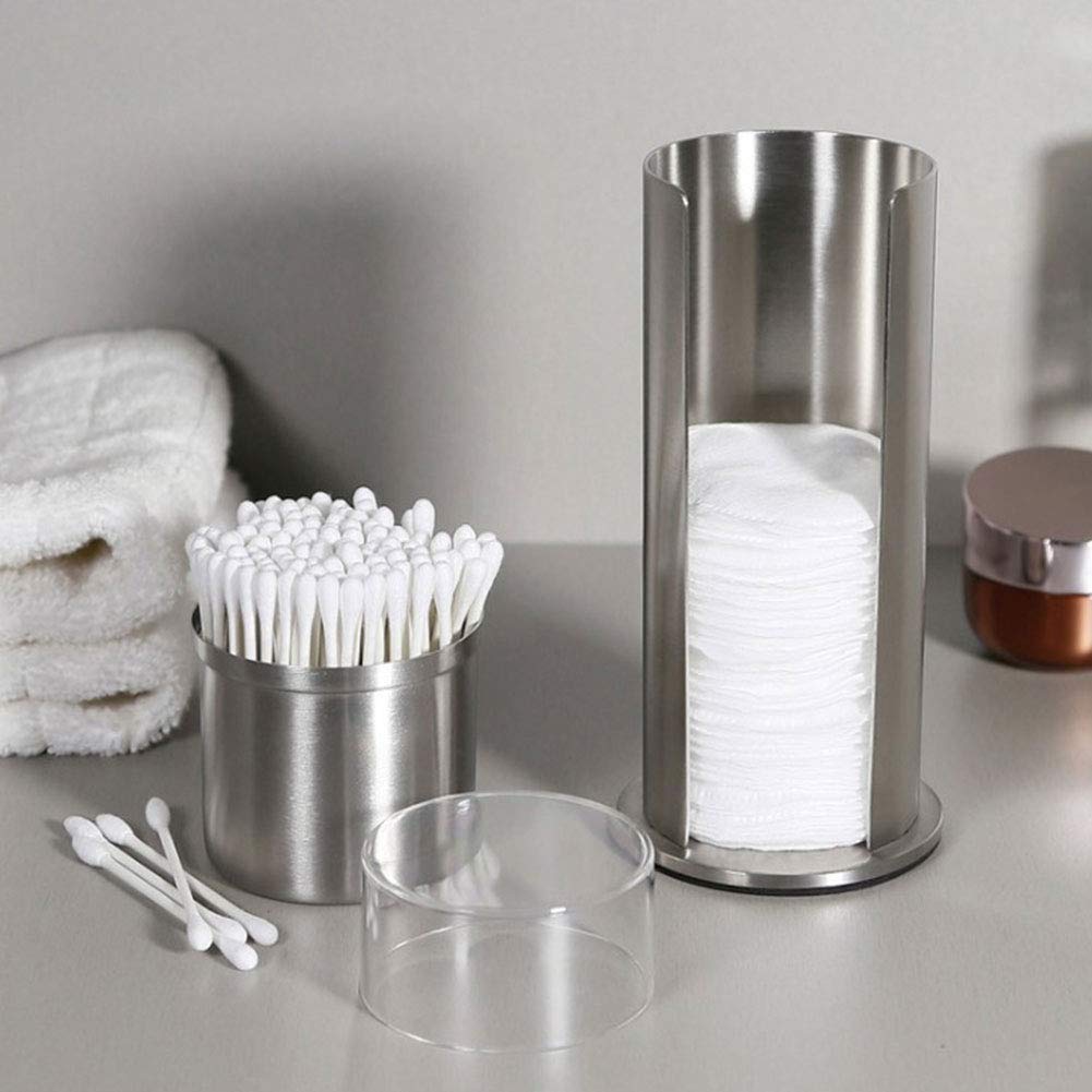 Stainless Steel Makeup Storage Easy to Take Desktop Cotton Pads Swabs Organizer Box Cosmetic Cases Holder