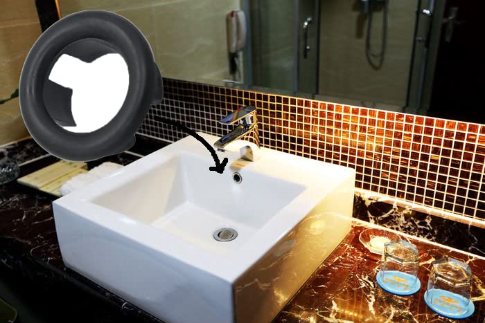 4 Pack Bathroom Basin Sink Round Hole Trim Overflow Cover Rings Hole Insert in Cap Hollow Ring Triangle for Hole Diameter Replacement Ceramic Pots for Home,Sink,Bathroom,Kitchen (Black)