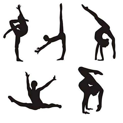 Maydahui Dancer Wall Decal Dance Gym Decor (Set of 5 Pieces)Sport Art Wall Sticker Home Decoration for Living Room Bed Room Girls Room