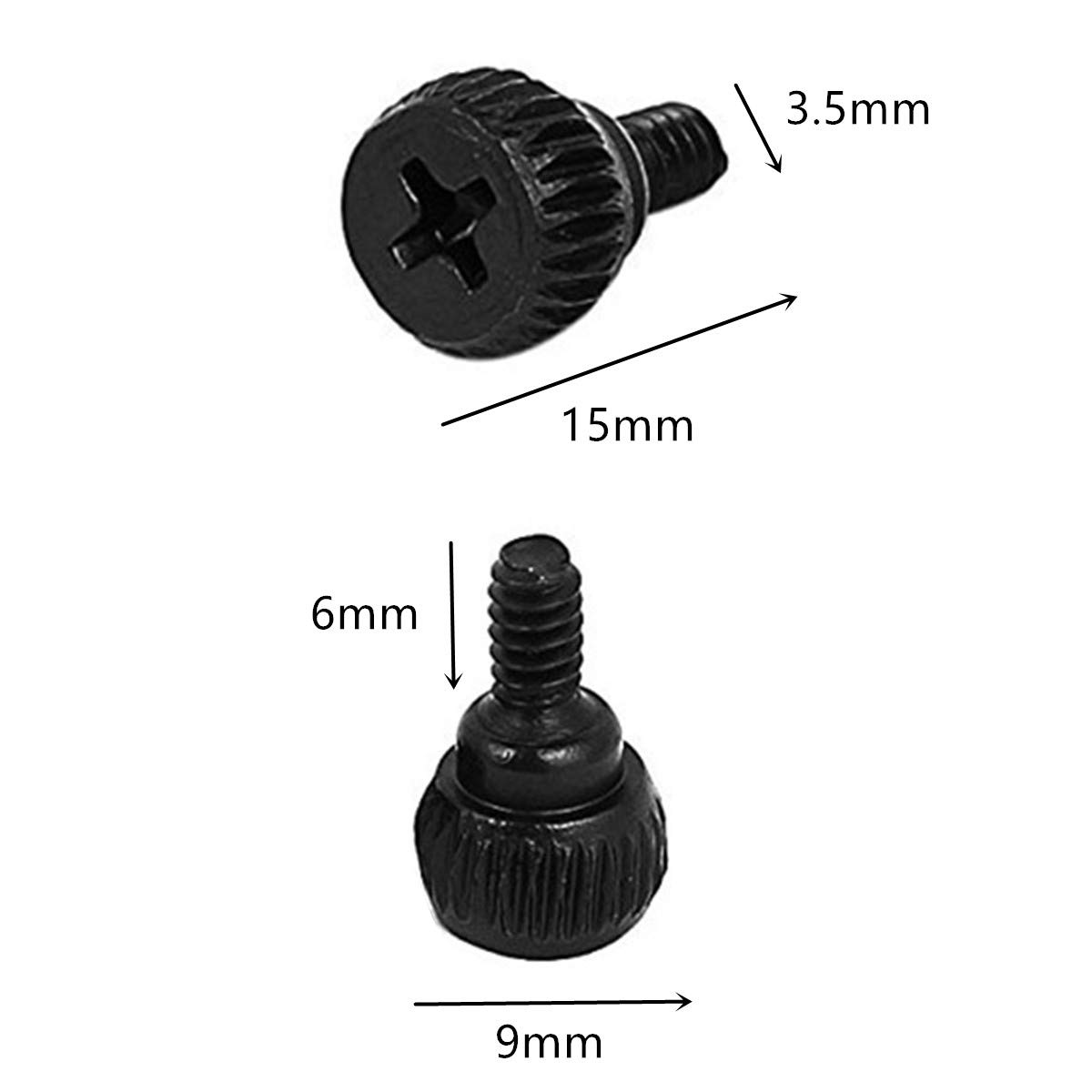 30 Pcs M3.5 Computer Case Thumb Screws #6-32x6mm Exquisite Craft Black PC Computer Case Metal Alloy Thumb Screw with Cross Recessed Head for Installing Cover