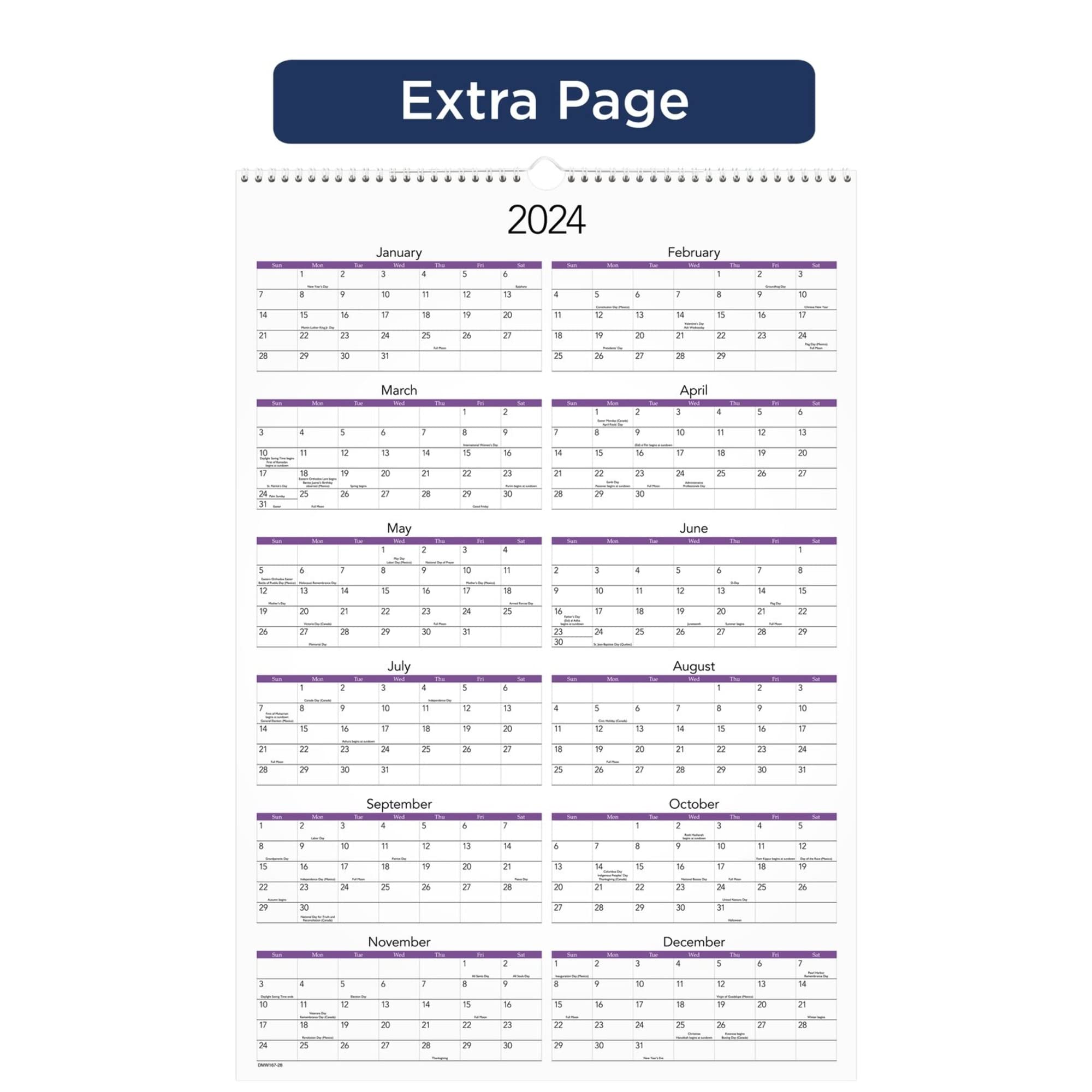 2024 AT-A-GLANCEĀ® Puppies Monthly Wall Calendar, 15-1/2" x 22-3/4", January to December 2024, DMW16728