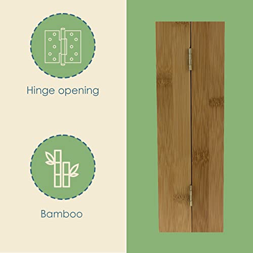 Bamboo Key and Mail Organizer For Wall ( Natural), By Home Basics | Mail Shelf Organizer With 6 Interior Key Hooks | Dual Compartment Small Mail Holder